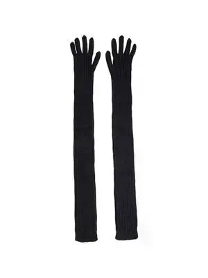 Alberta Ferretti Ribbed Knit Gloves