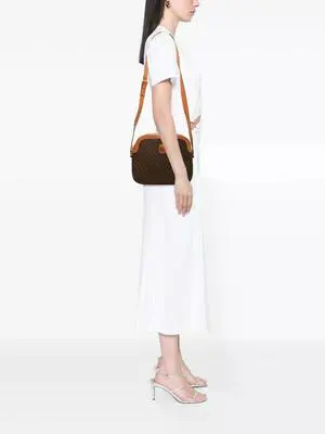 Celine 1995 Macadam Coated Canvas Crossbody Bag - Brown
