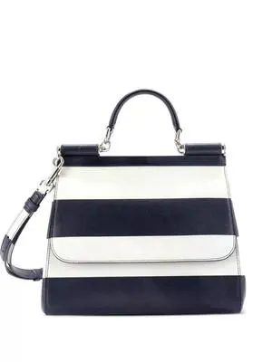 Dolce & Gabbana Striped Leather Satchel