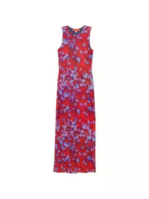 Eckhaus Latta Duet Abstract-print Sleeveless Maxi Dress - Red