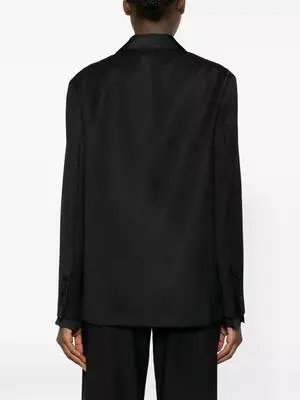 TELA Satin-trim Single-breasted Blazer