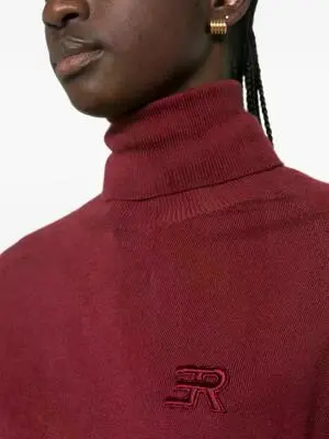 ERMANNO FIRENZE Embroidered Logo Turtleneck Sweater