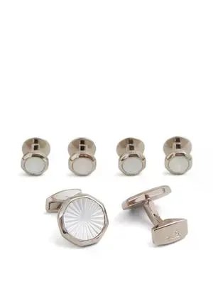Tateossian Sunburst Semiprecious Sunray-engraved Decagonal Cufflinks