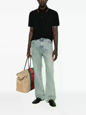 Gucci Web-stripe Cotton-piqué Polo Shirt