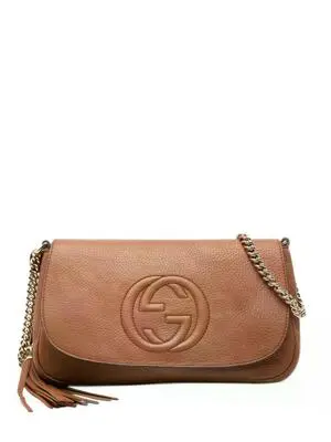 Gucci Soho Chain Flap Crossbody Bag - Brown