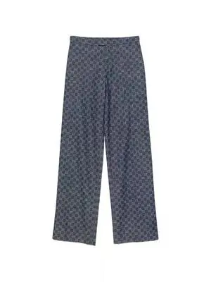 Gucci Gg Cotton Denim Jacquard Trousers