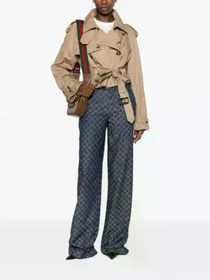 Gucci Gg Cotton Denim Jacquard Trousers