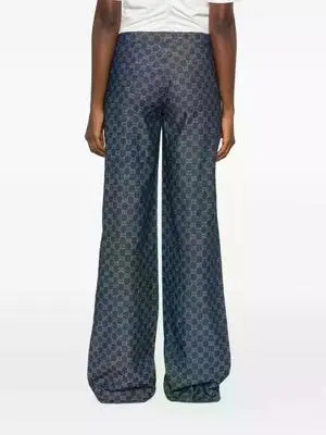 Gucci Gg Cotton Denim Jacquard Trousers