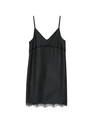 TELA Lace-trim Slip Mini Dress - Grey