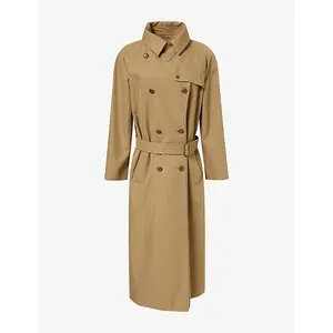 Max Mara Giusto Water Repellent Wool Blend Trench Coat - Kaki