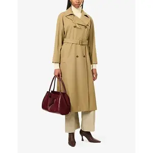 Max Mara Giusto Water Repellent Wool Blend Trench Coat