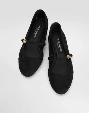 Dolce & Gabbana Lace Ballerina Flats - Black
