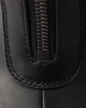 Prada Leather Ankle Boots With Zipper