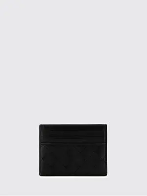 Bottega Veneta Flat Woven Nappa Calfskin Card Holder With 7 Slots - Black
