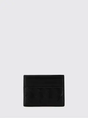 Bottega Veneta Flat Woven Nappa Calfskin Card Holder With 7 Slots - Black