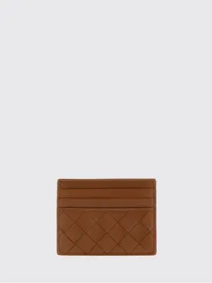 Bottega Veneta Flat Woven Nappa Calfskin Card Holder With 7 Slots - Brown