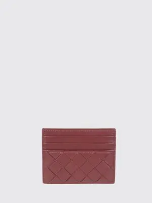 Bottega Veneta Flat Woven Nappa Calfskin Card Holder With 7 Slots Wine