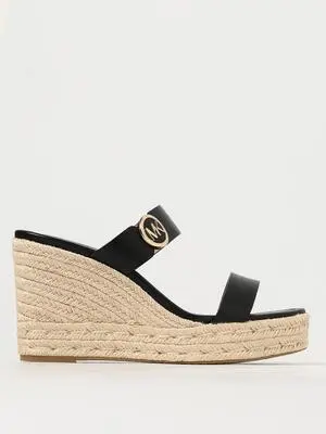 Michael Kors Heeled Wedge Espadrille Sandals - Black