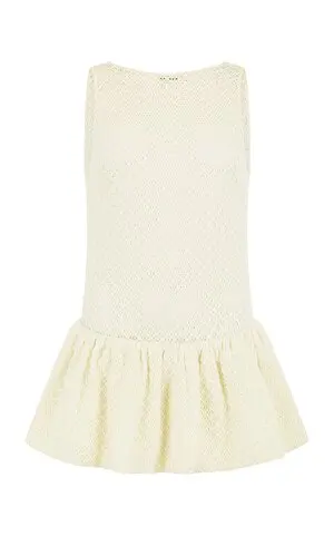 HARRIS TAPPER Lace Peplum Top - Ivory
