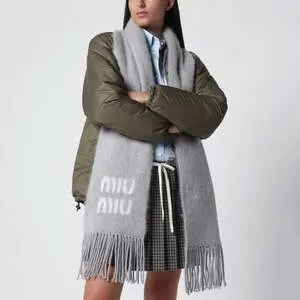 Miu Miu Mohair Scarf With Logo