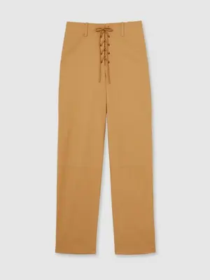 REISS Clement Lace-up Tapered Cotton Trousers