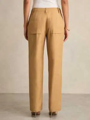 REISS Clement Lace-up Tapered Cotton Trousers
