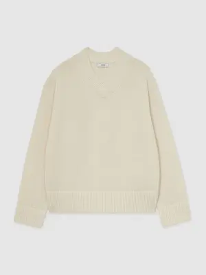 REISS Wool-cashmere V-neck Jumper - Ivory