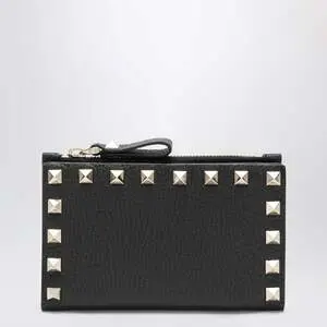 Valentino Garavani Rockstud Wallet In Leather - Black