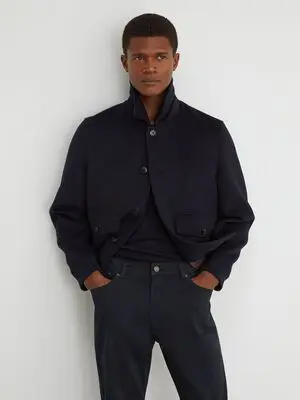 REISS Garment-dyed Stretch-cotton Slim-fit Jeans - Washed Blue