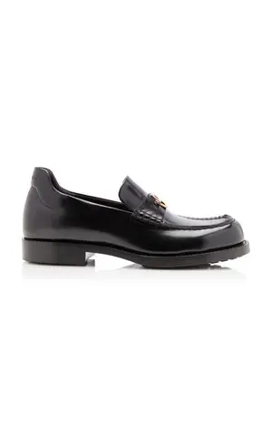 Balenciaga Comfy" Calfskin Loafers With Gold "b" Hardware - Black