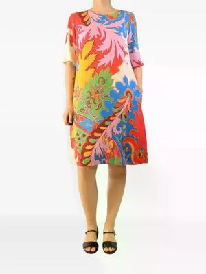 Etro Abstract-print Short-sleeve Midi Dress