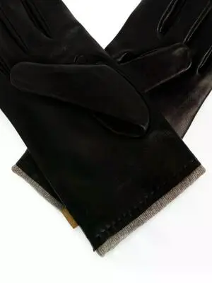 Paul & Shark Logo-detail Leather Gloves