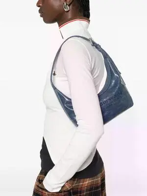 Alexander Wang Crinkled-effect Logo-debossed Shoulder Bag - Blue