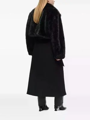 Karl Lagerfeld Belted Faux-fur Coat - Black