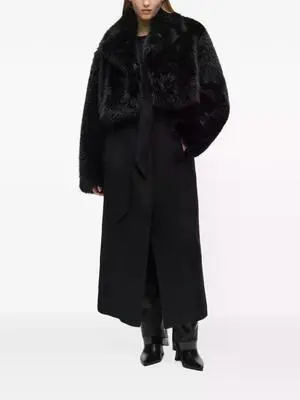 Karl Lagerfeld Belted Faux-fur Coat - Black