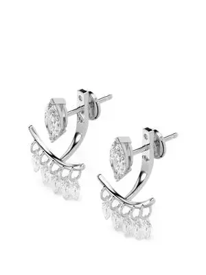 SOLO FOR DIAMONDS Marquise-cut Diamond-embellished Drop Earrings
