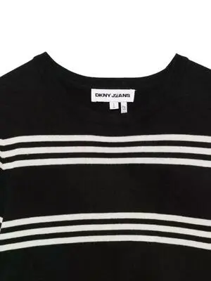 Dkny Striped Elbow-sleeve Sweater