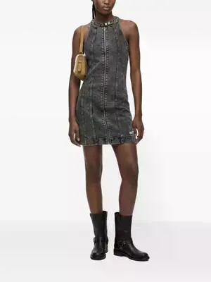 Karl Lagerfeld Sleeveless Zip-up Mini Dress - Grey
