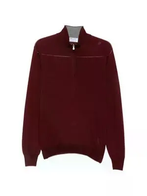 GRAN SASSO Quarter-zip Wool Sweater - Red
