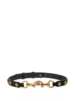 Etro Leather Pony Belt With Diamond-shaped Studs - Black