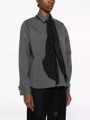 Sacai Pussy-bow Layered Shirt - Grey