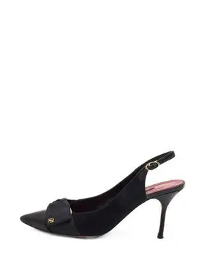 Carolina Herrera Leather Suede Pointed-toe Slingback Pumps - Black