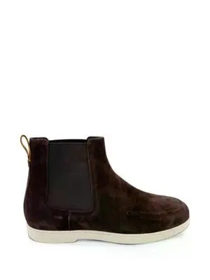 MOORER Suede Finish Slip-on Chelsea Boots - Brown