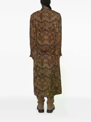 UMA WANG Floral-jacquard Double-breasted Coat