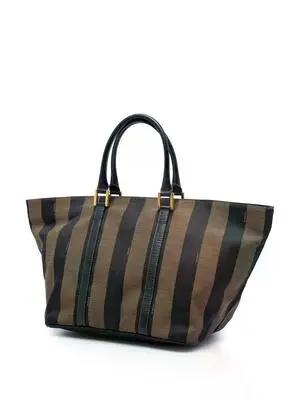 Fendi 2000-2026 Pequin Canvas Tote Bag
