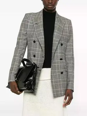 Tagliatore Check-pattern Double-breasted Blazer - Black