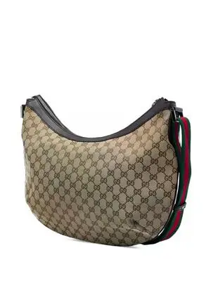 Gucci 2016-2026 Gg Canvas Web Half Moon Crossbody Bag