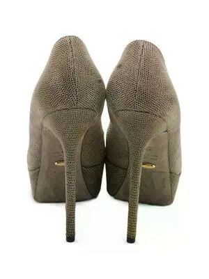 SERGIO ROSSI Metallic Embossed Platform Pumps