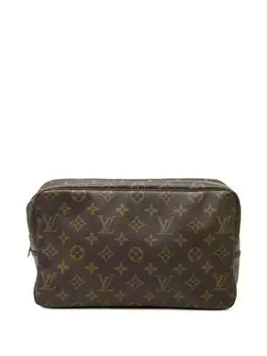 LOUIS VUITTON 1987 Monogram Trousse Toilette 28 Clutch Bag - Brown