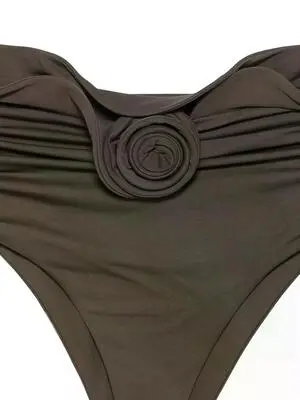 Magda Butrym Ruched Bikini Bottoms With Rosette Detail